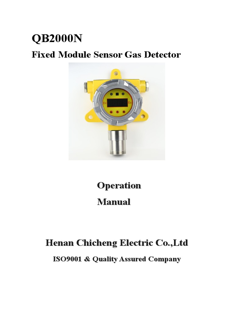 Manual of QB2000N-T Gas Detector | PDF | Sensor | Electrical Connector