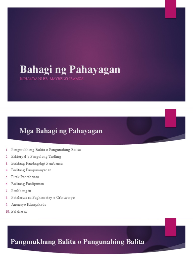 Bahagi NG Pahayagan | PDF