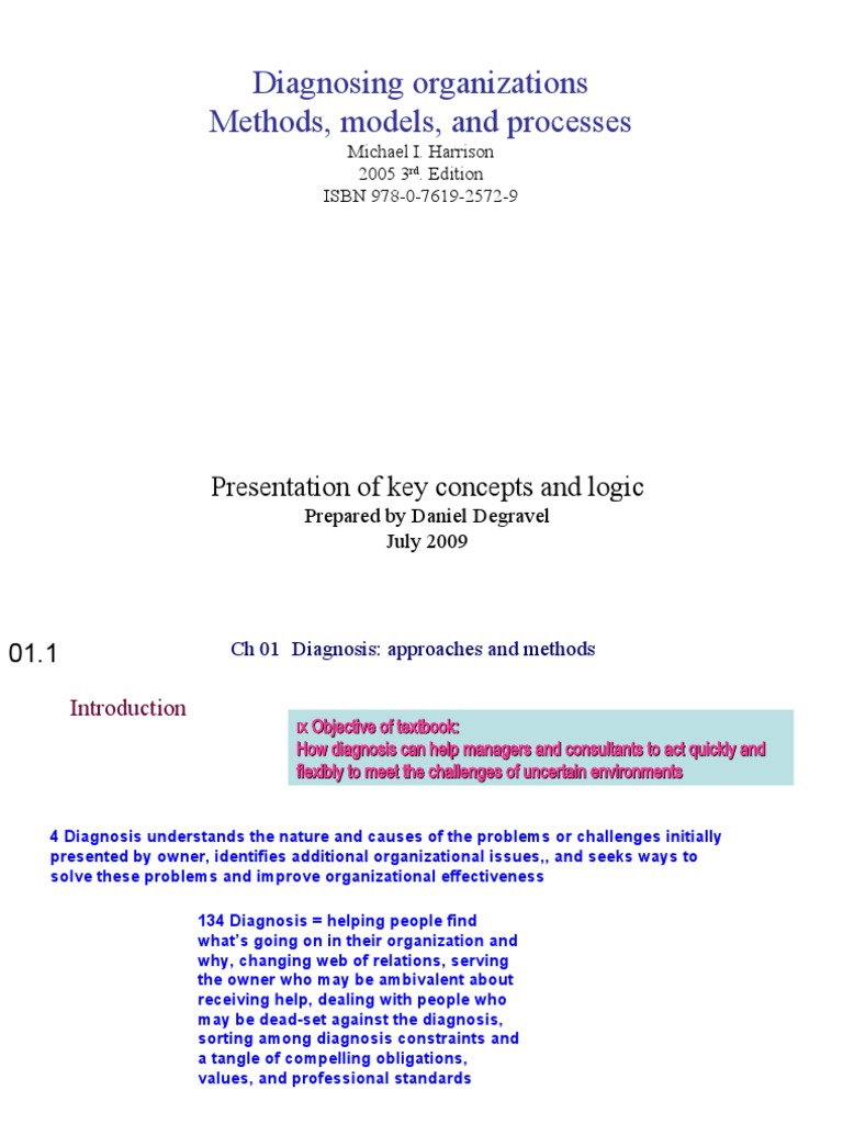 Diagnosing Organizations Methods, Models, and Processes: Presentation ...