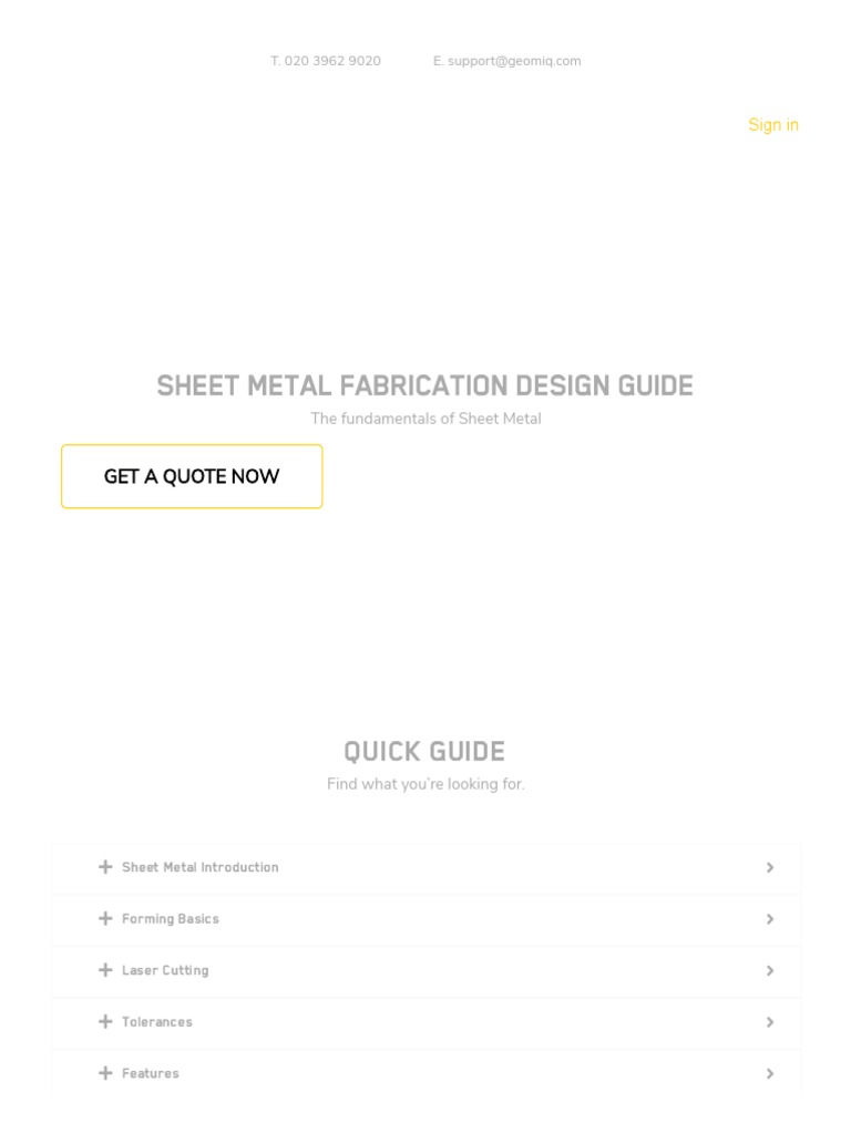 Sheet Metal Design Guide - 2021 Update - Geomiq | Download Free PDF ...
