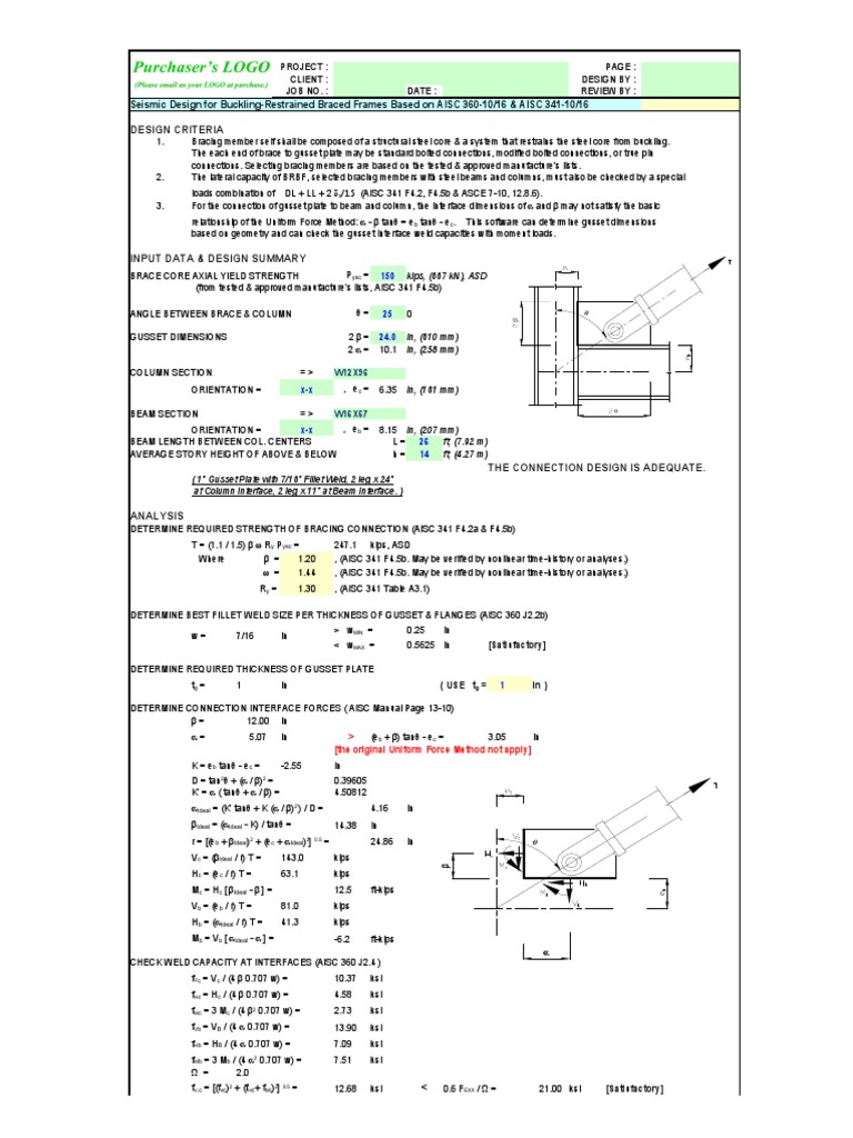 Design Criteria: Seismic Design For Buckling-Restrained Braced Frames ...