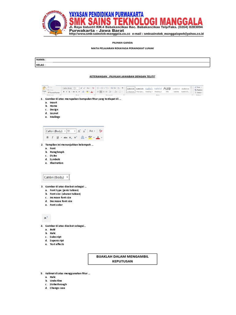 Soal PTS RPL X | PDF