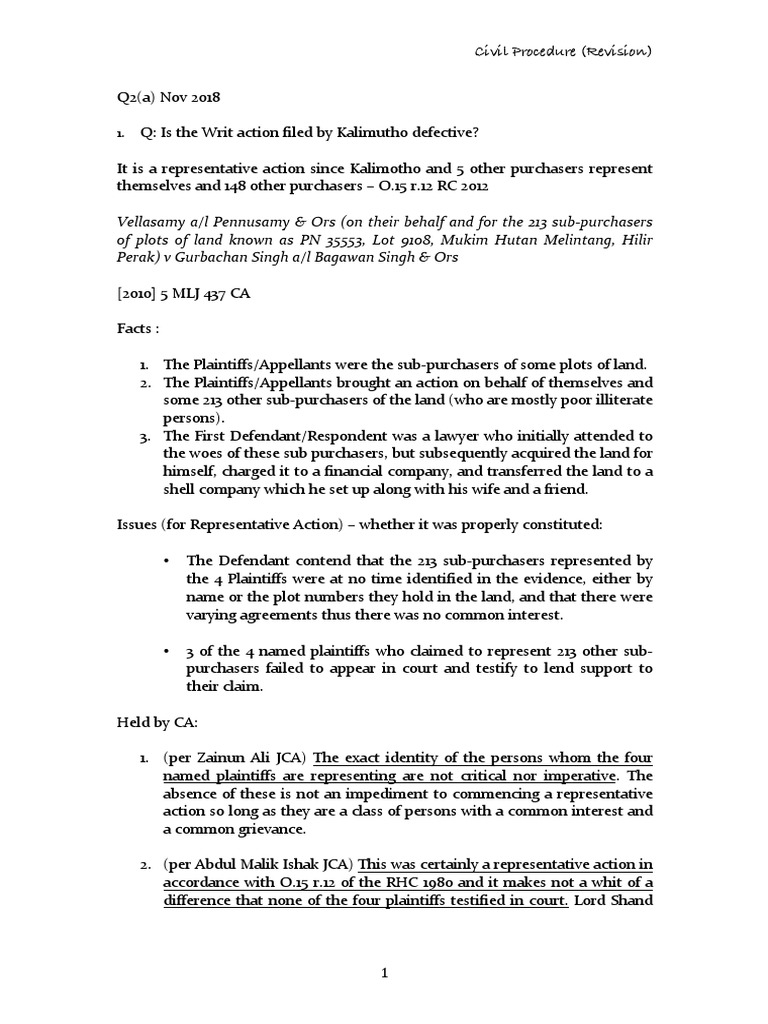 Civil Procedure Insights | PDF | Lawsuit | Tort