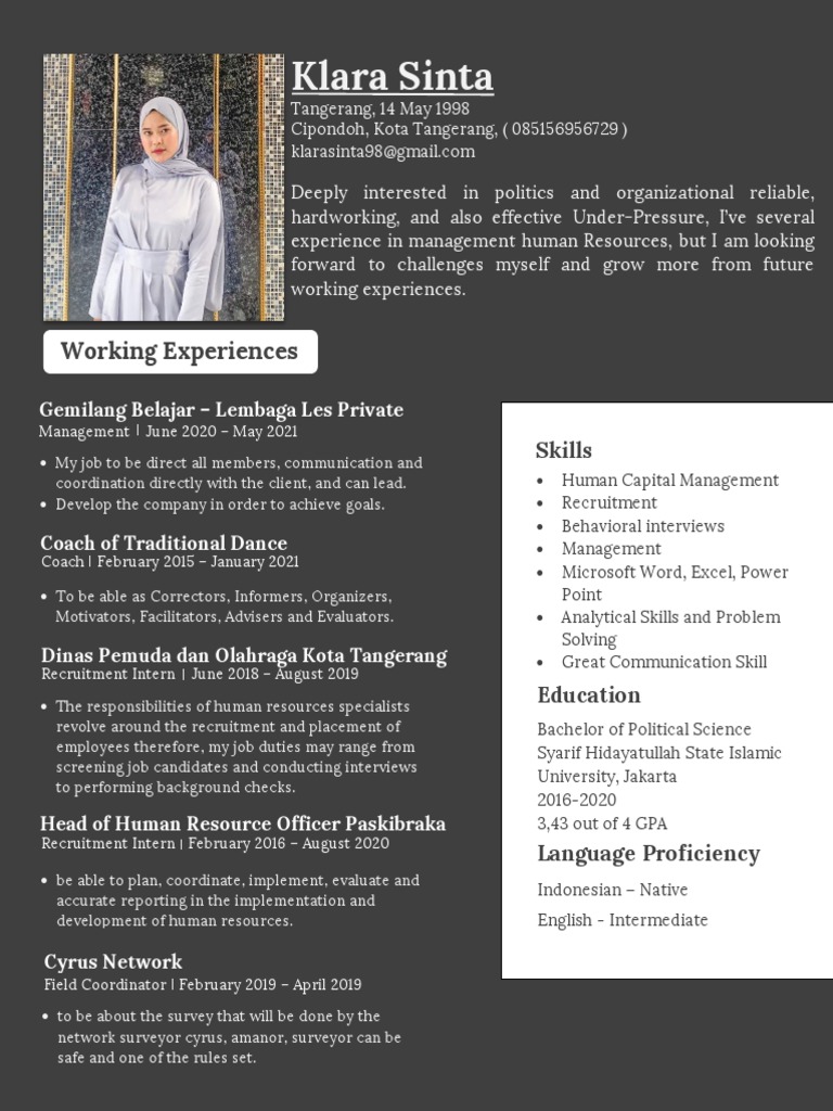 CV - Klara Sinta | PDF