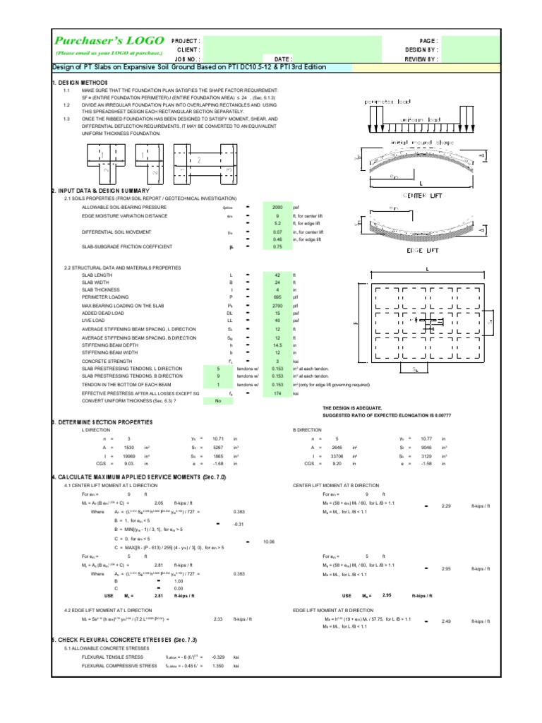 Design of PT Slabs On Expansive Soil Ground Based On PTI DC10.5-12 ...