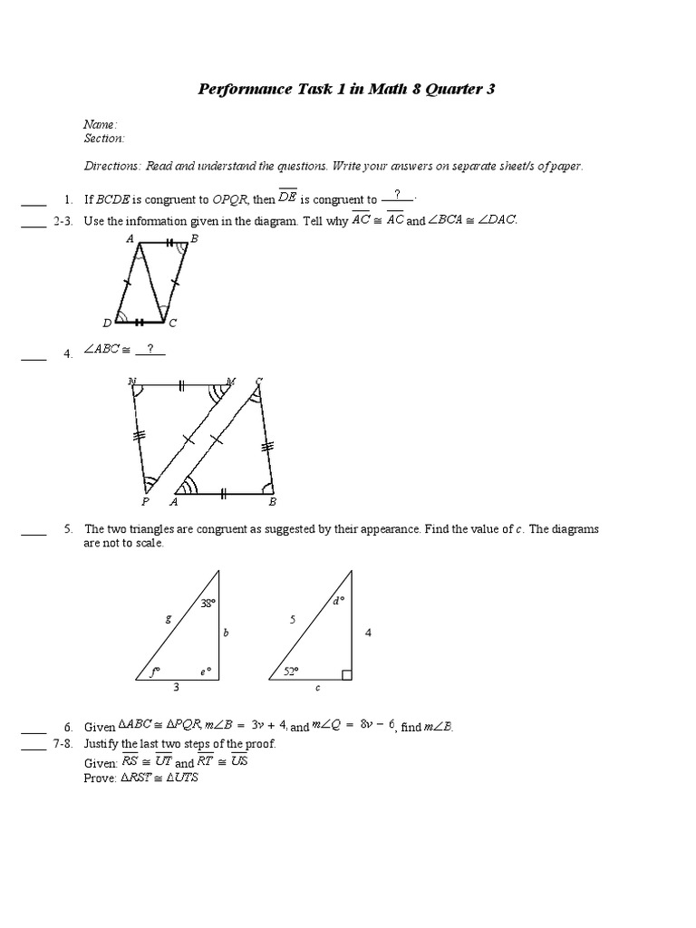 Performance Task 1 Quarter 3 | PDF | Mathematics | Elementary Mathematics