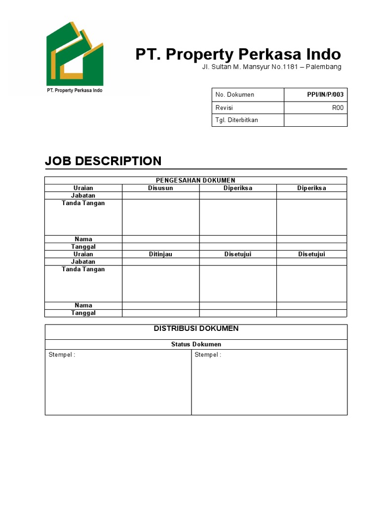 SOP Job Description Karyawan PT PPI | PDF | Bisnis
