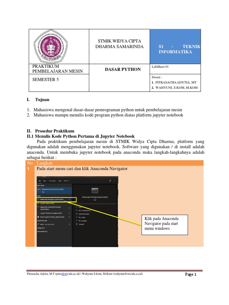 Panduan Praktikum Python Mahasiswa | PDF