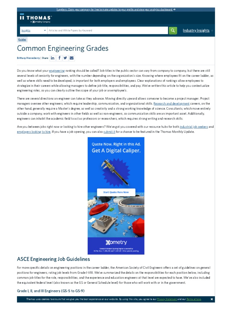 Common Engineering Grades: ASCE Engineering Job Guidelines | PDF ...