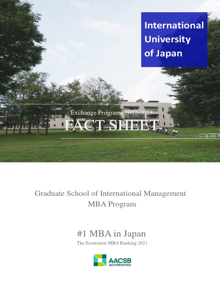 IUJ GSIM Fact Sheet 2022-23 | PDF | Dormitory