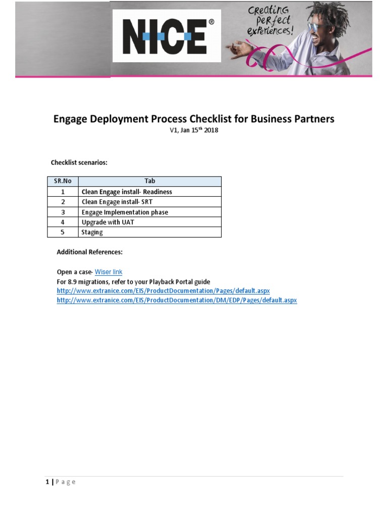 Checklist Engage V1 Final3 | PDF | Troubleshooting | Computer File