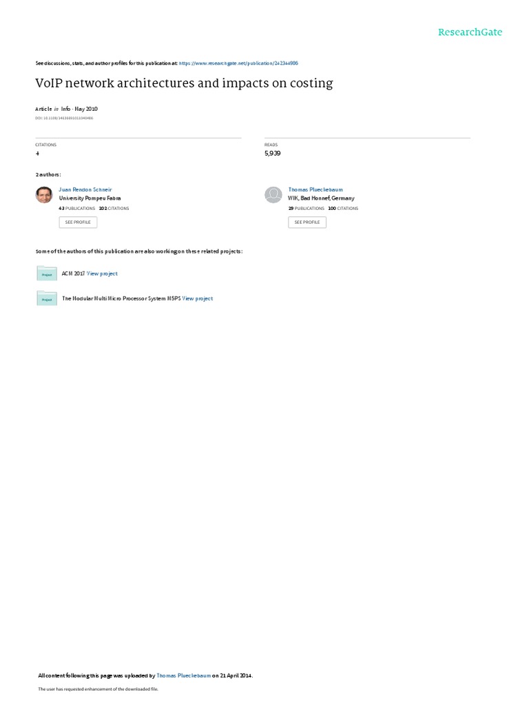 VoIP Network Architectures | PDF | Ip Multimedia Subsystem | Session ...
