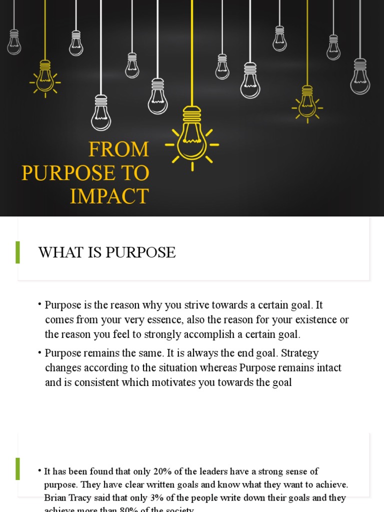 From Purpose To Impact | PDF | Goal | Leadership