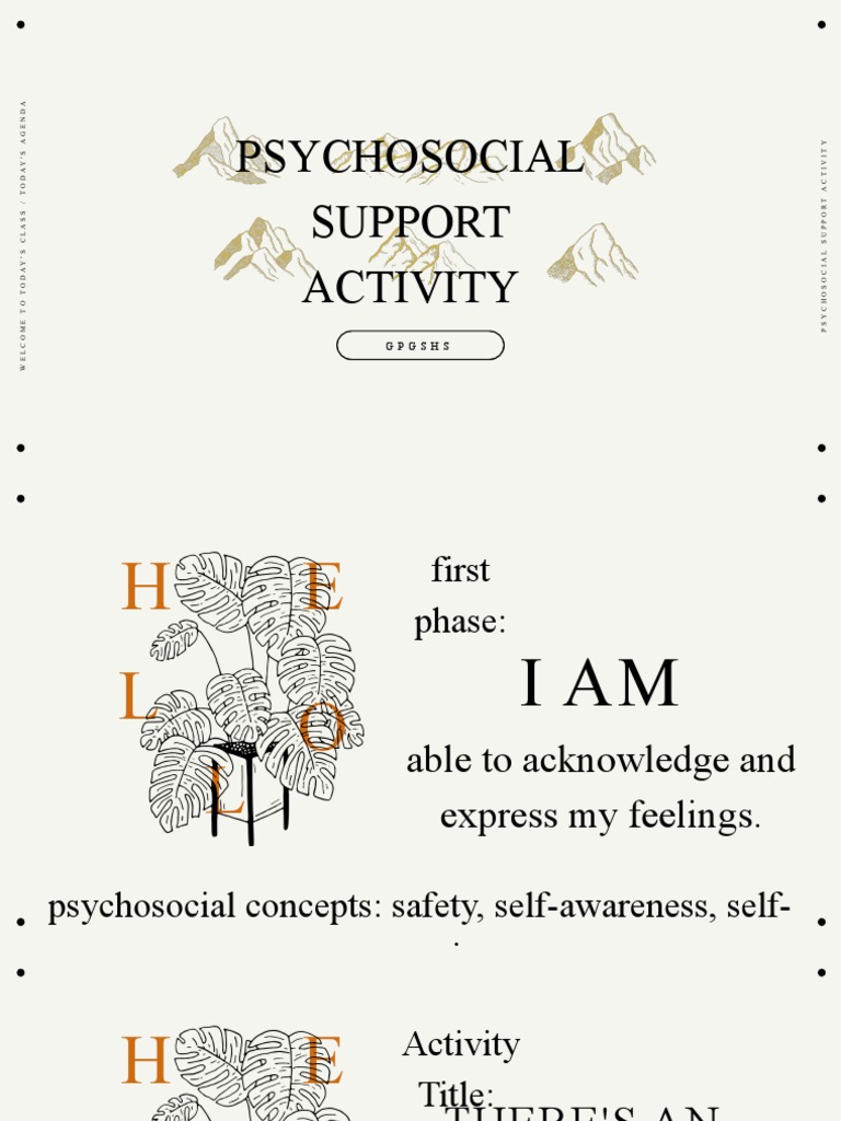 GPGSHS Psychosocial Support Activity | PDF | Stress (Biology) | Learning