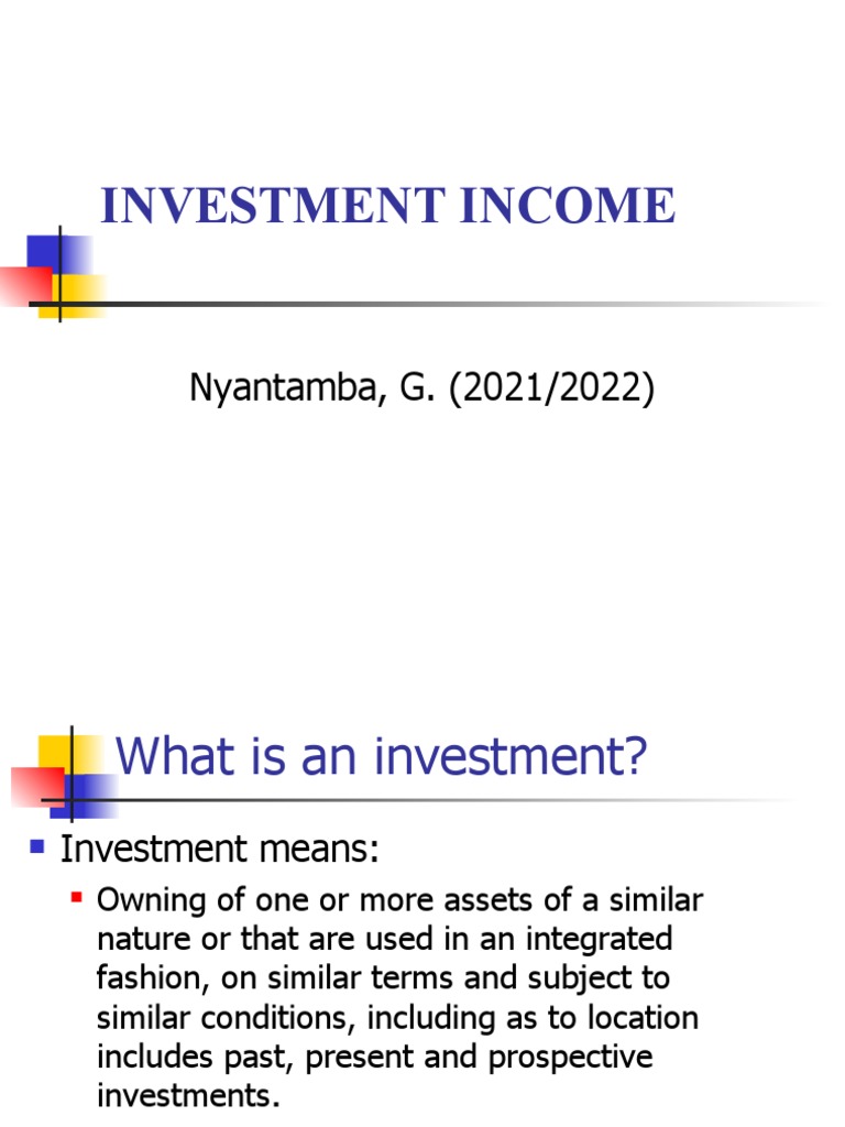TOPIC 5. Investment Income | PDF | Expense | Investing