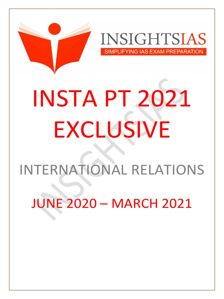 INSTA PT 2021 Exclusive International Relations | PDF | Most Favoured ...
