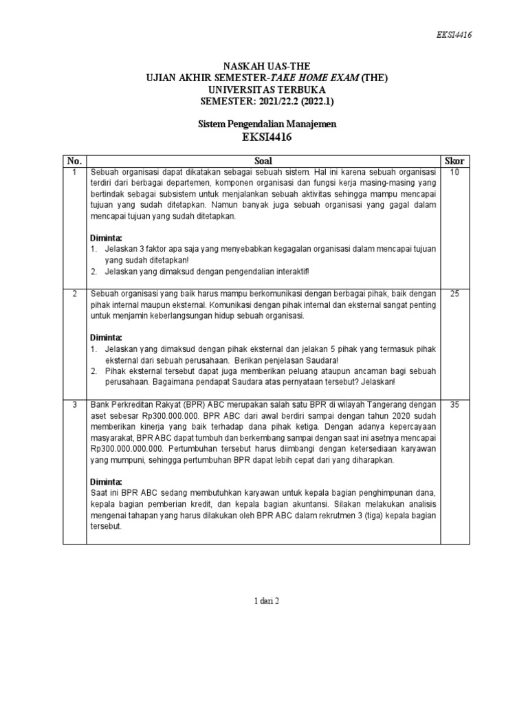 Naskah EKSI4416 The 2 | PDF