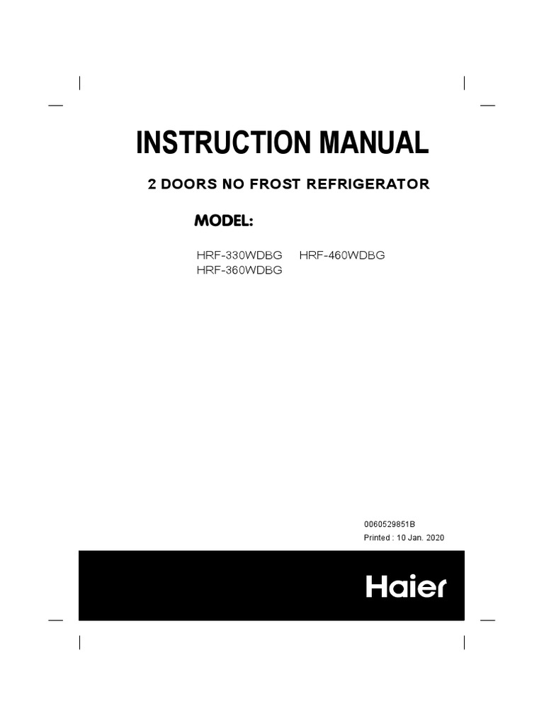 Haier User Manual | PDF | Refrigerator | Manufactured Goods