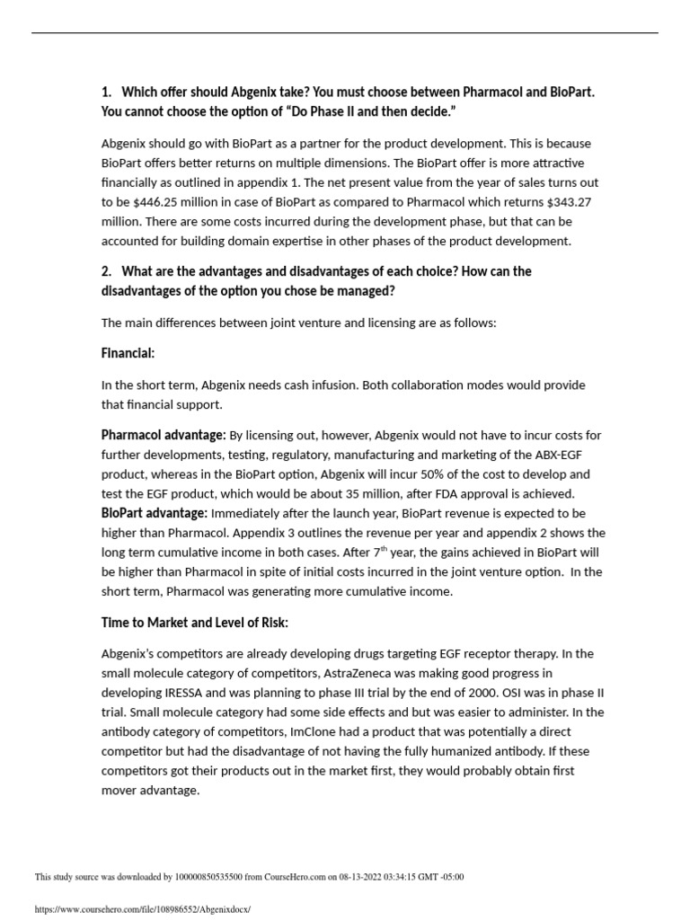 Abgenix | Download Free PDF | Strategic Management | Marketing