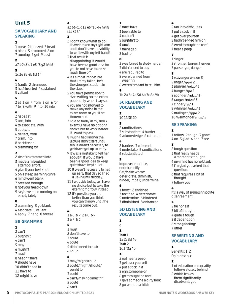 Unit 5: 5A Vocabulary and Speaking | PDF | Cognition | Cognitive Science