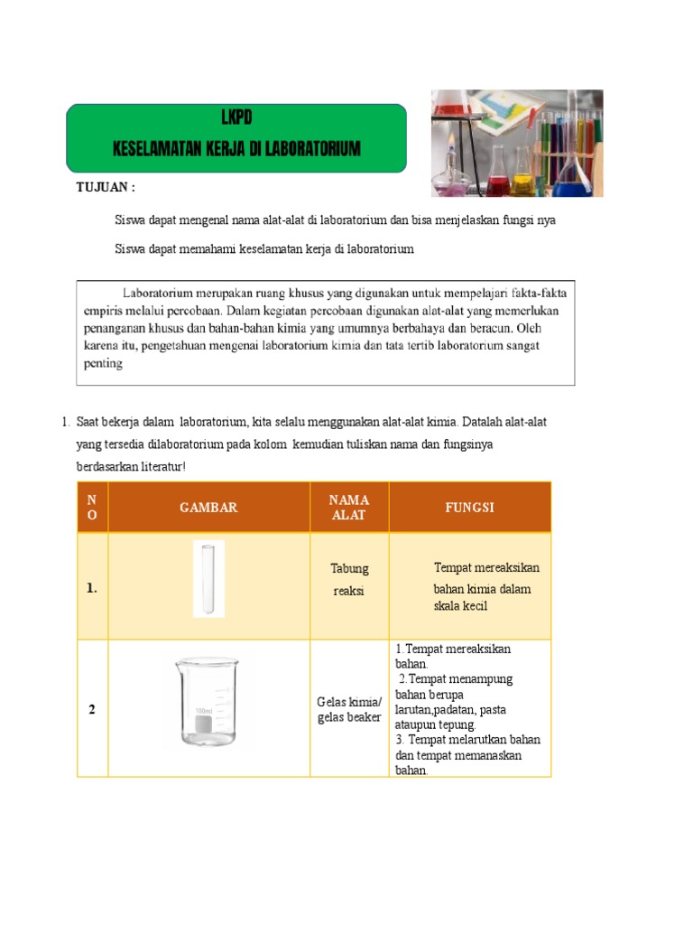 LKPD 3 Keselamatan Kerja Di Lab | PDF