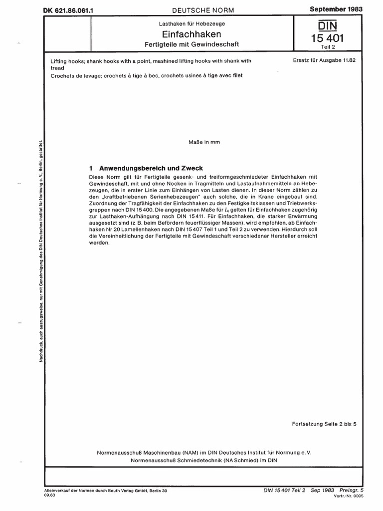 Din 15401-2 1983 | PDF