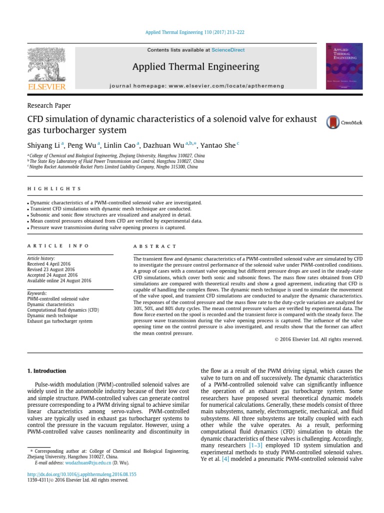Applied Thermal Engineering: Shiyang Li, Peng Wu, Linlin Cao, Dazhuan Wu, Yantao She | Download ...