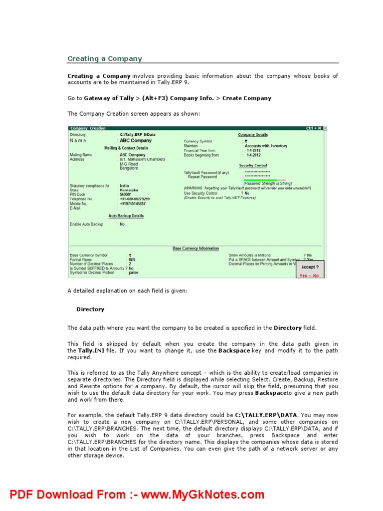 Tally Notes - (WWW - Mygknotes.com) | PDF | Debits And Credits | Voucher