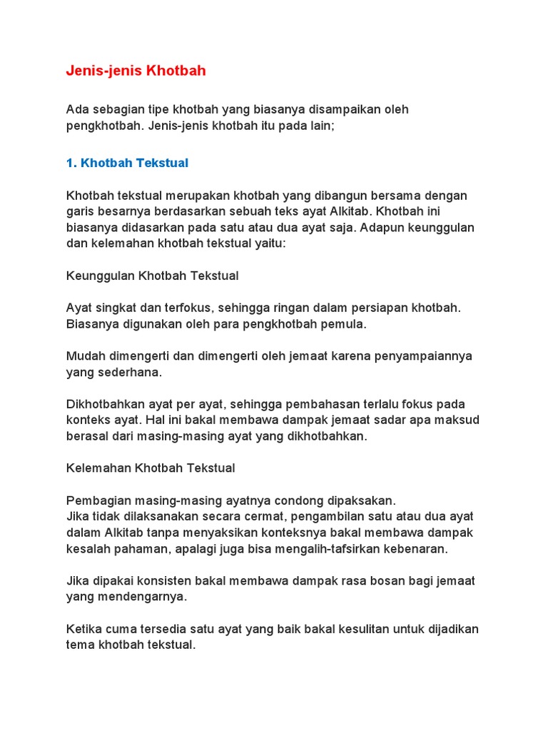 Jenis Khotbah | PDF | Seni & Disiplin Bahasa | Agama & Spiritualitas