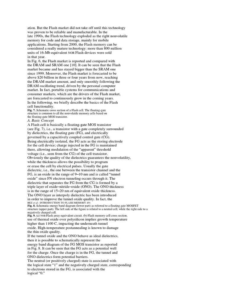 A. Basic Concept: Fig. 7. Schematic Cross Section of A Flash Cell. The ...