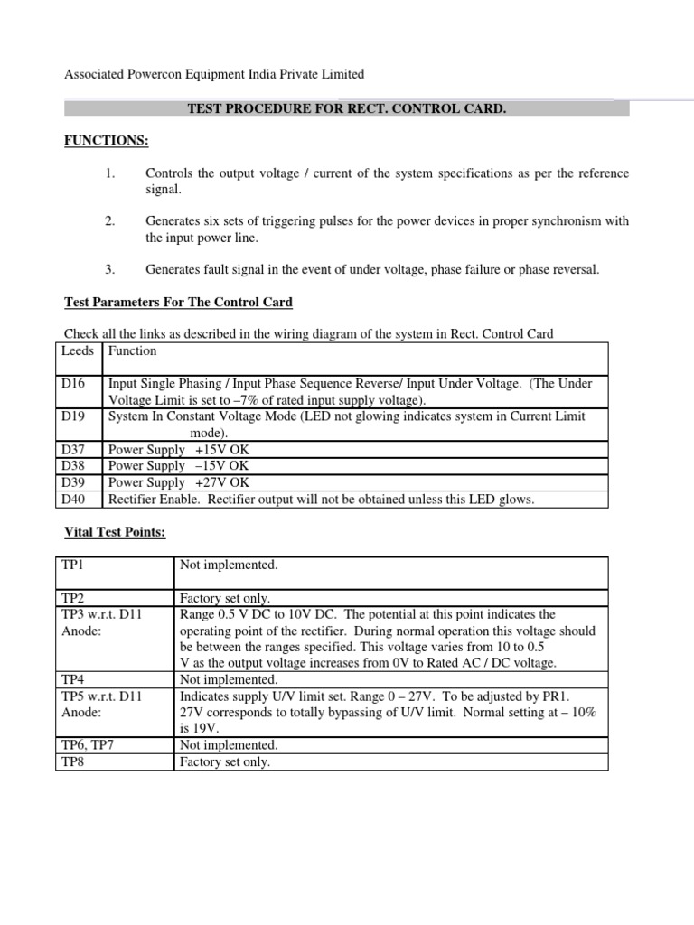 Test Procedure and Settings of RCC | PDF | Power Supply | Rectifier