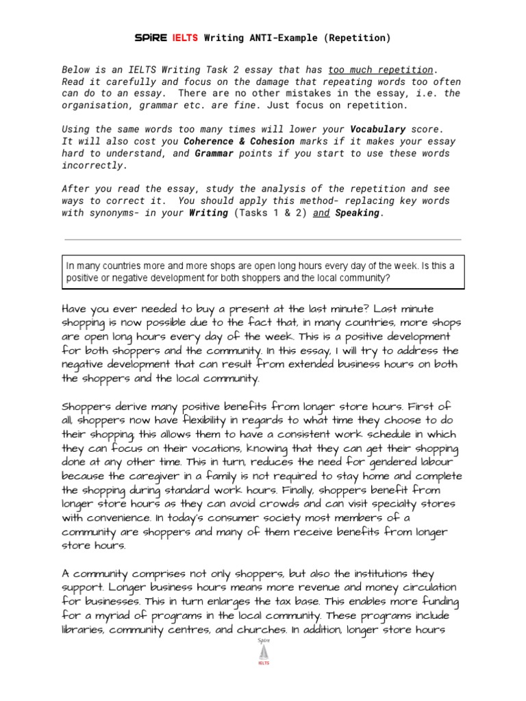 IELTS Writing Anti-Example (Repetition) | PDF | Labour Economics | Essays