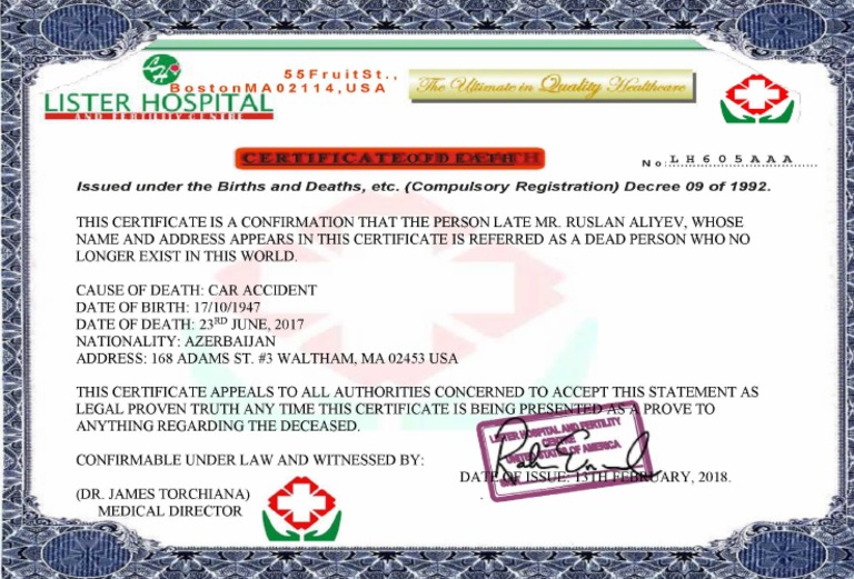 Death Certificate | PDF