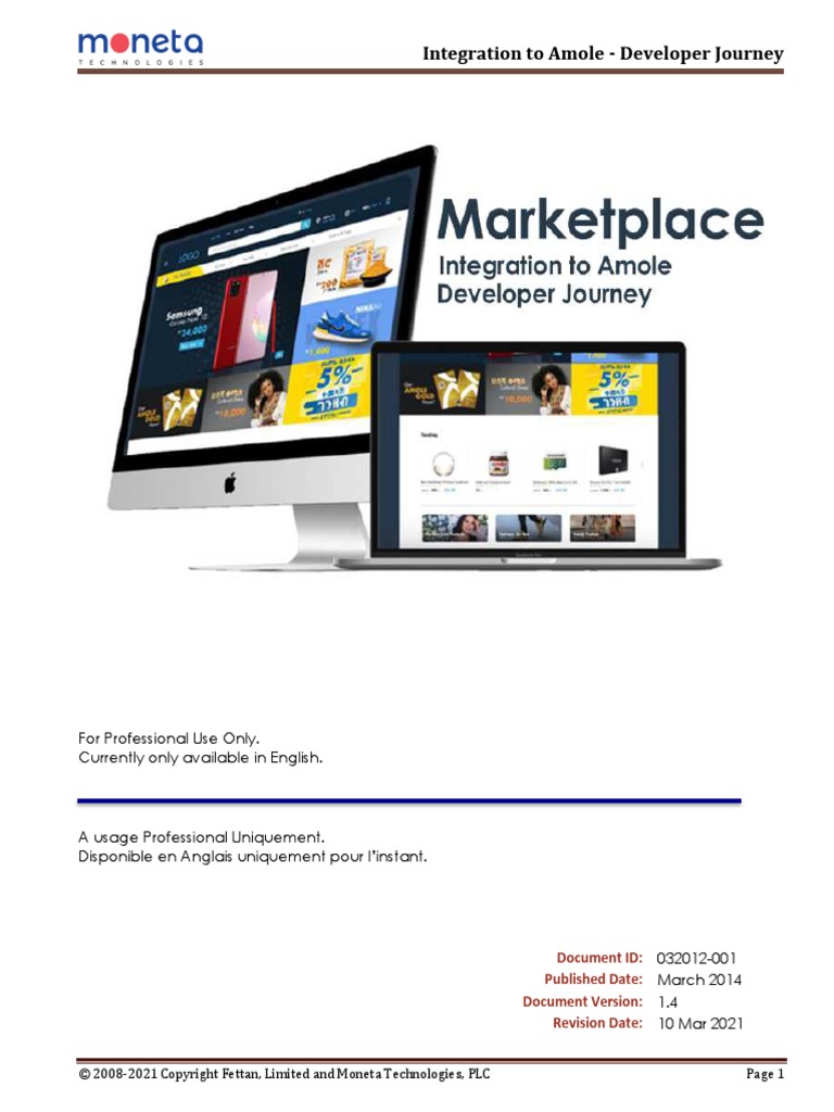 Integration To Amole - Developer Journey: For Professional Use Only. Currently Only Available in ...