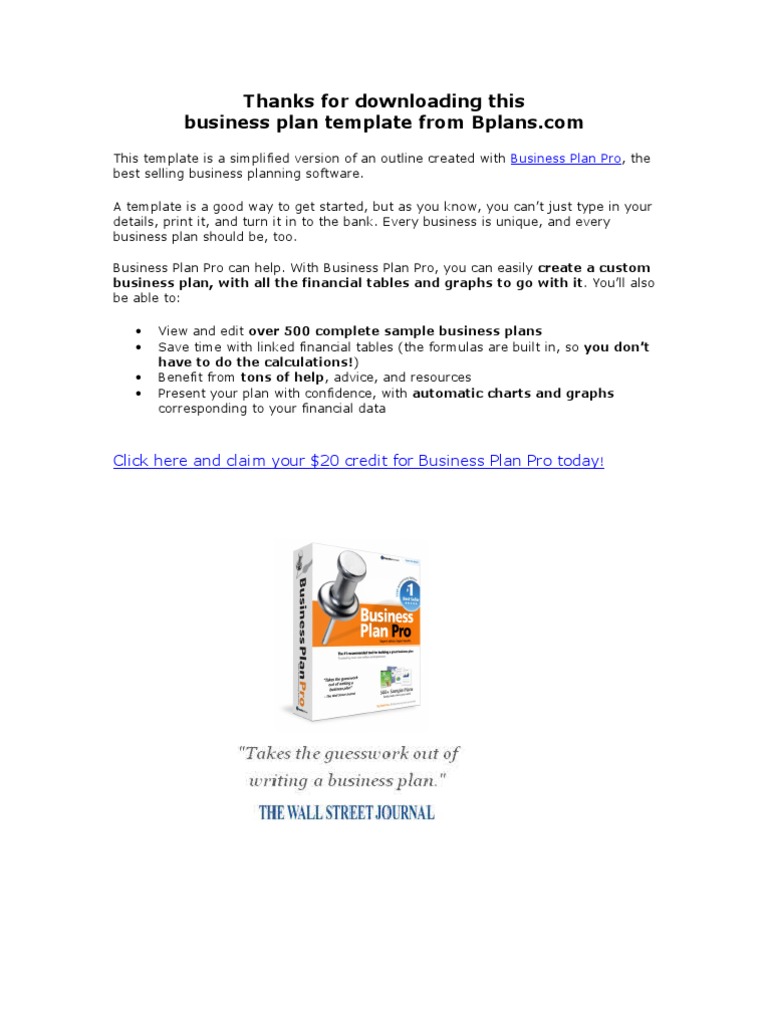 Business Plan Template Download | PDF | Expense | Euro
