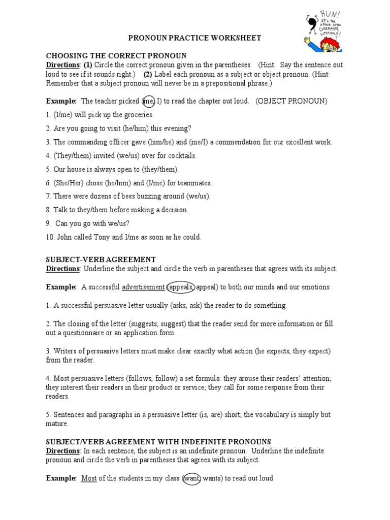 Pronoun Practice Worksheet | PDF | Pronoun | Subject (Grammar)