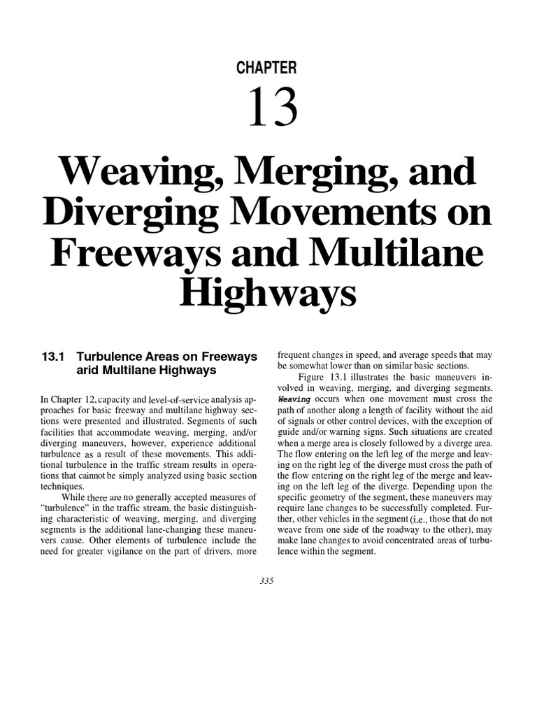 Freeway and highway lane changes and traffic flow | PDF | Interchange ...