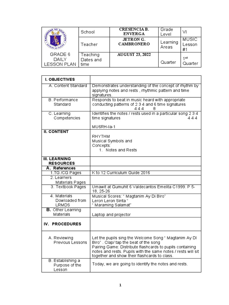 Music Grade 6 | PDF | Conducting | Rhythm
