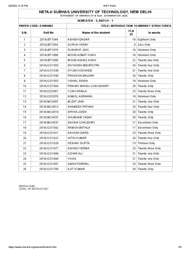 Internal Marks Market Stru | PDF
