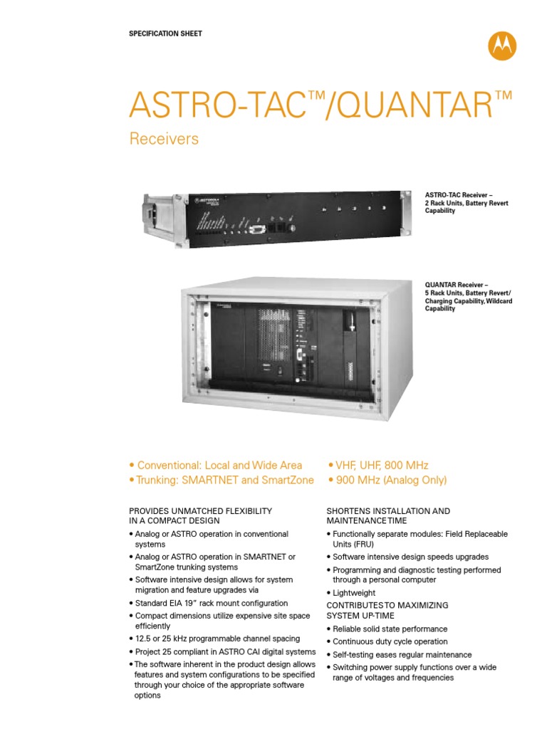 ASTRO TAC QUANTAR Receiver Manual | PDF | Frequency Modulation ...