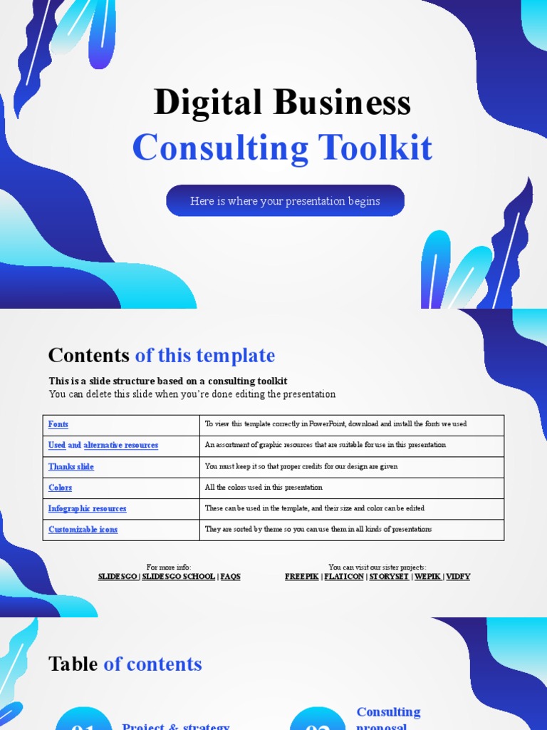 Digital Business Consulting Toolkit by Slidesgo | PDF | Planets | Saturn