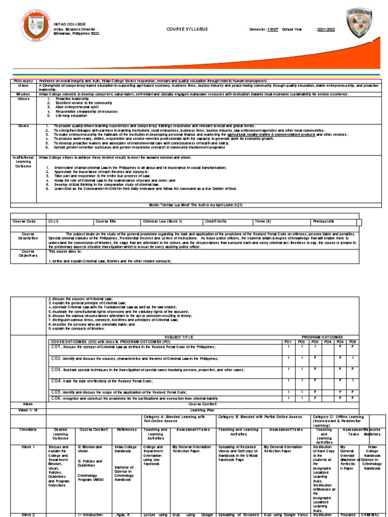 CLJ 3 Criminal Law Book 1 1 | PDF | Crimes | Crime & Violence