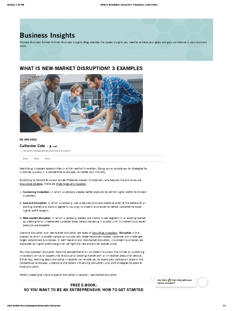 What Is New Market Disruption - 3 Examples - HBS Online | PDF ...