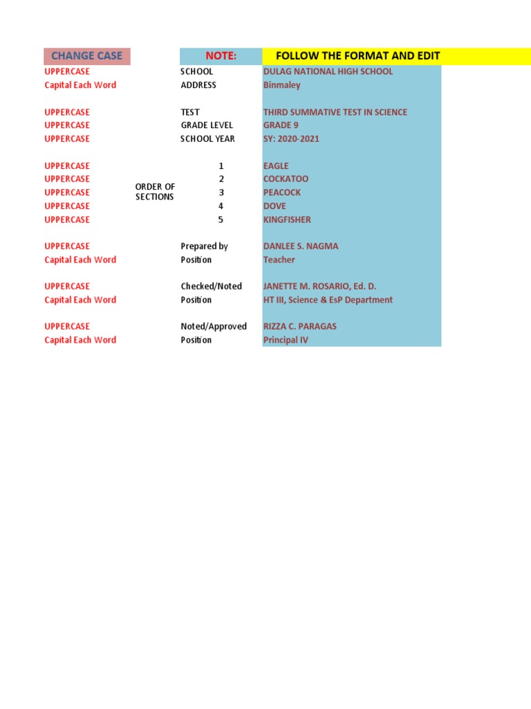 3q 1st Sum Test Norm Analysis Results Science 1 | PDF | Philippines