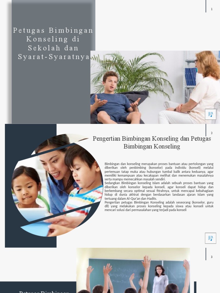 Petugas Bimbingan Konseling Di Sekolah Dan Syarat-Syaratnya | PDF | Pengembangan Diri | Sains ...