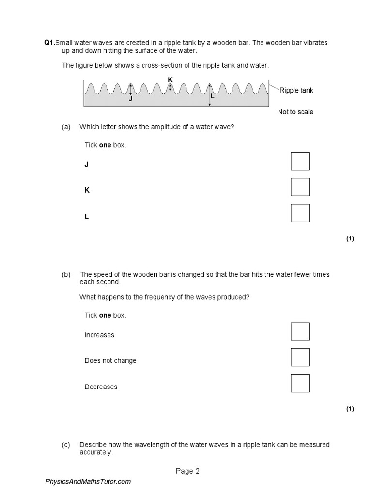 Waves 1 QP | PDF | Frequency | Waves