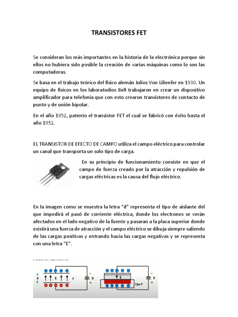 Transistores Fet | PDF | Transistor | Transistor de efecto de campo