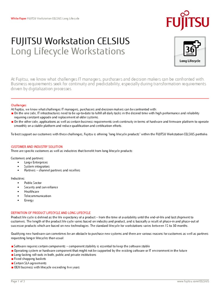 Long Lifecycle Workstations: FUJITSU Workstation CELSIUS | PDF ...
