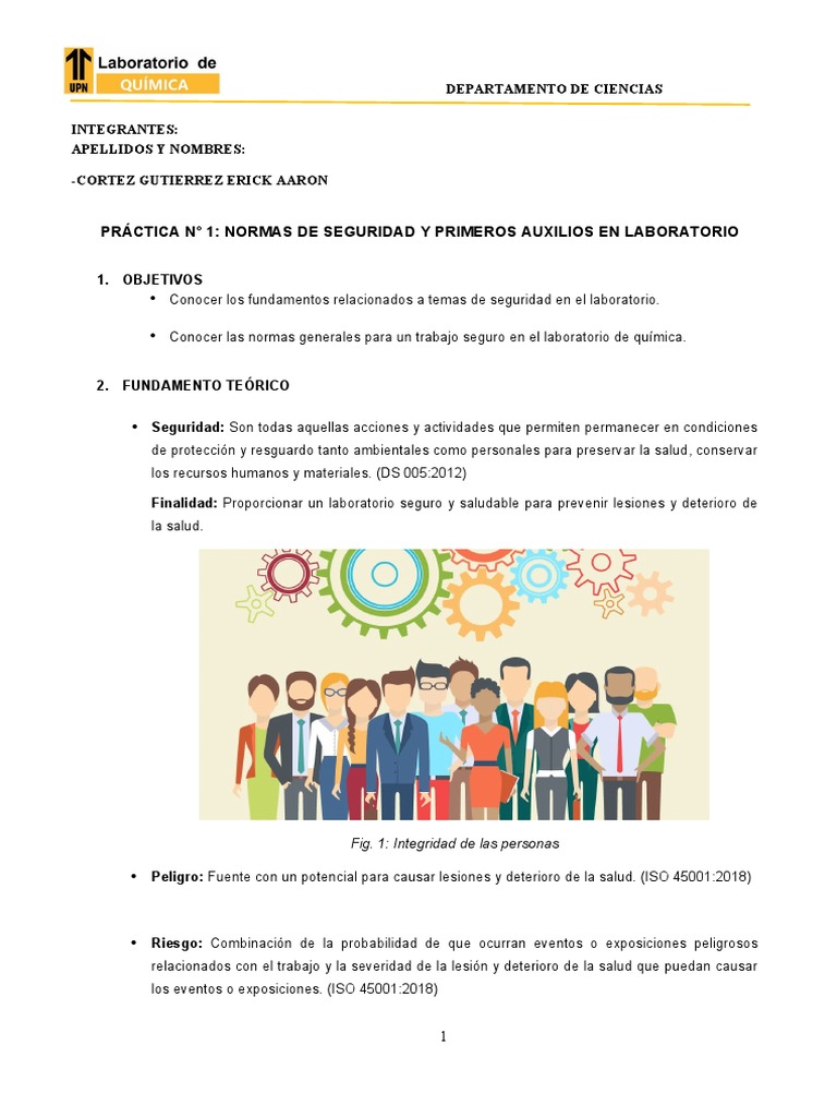 Sem01 - Práctica Nº01 - Normas de Seguridad y Primeros Auxilios en Laboratorio | PDF ...