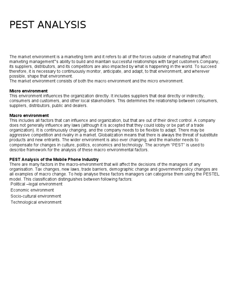 Pest Analysis Nokia | PDF | Economies | Business